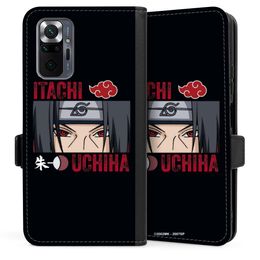 DeinDesign Xiaomi Redmi Note 10 Pro Handy Klapph&uuml;lle Handyh&uuml;lle aus Kunst Leder schwarz Flip Case Naruto Shippuden Manga Itachi Uchiha Sideflip mit langer Lasche