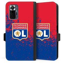 DeinDesign Xiaomi Redmi Note 10 Pro Handy Klapph&uuml;lle Handyh&uuml;lle aus Kunst Leder schwarz Flip Case Ol Olympique Lyonnais Official Licensed Product Sideflip mit 
