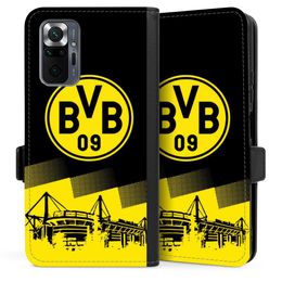DeinDesign Xiaomi Redmi Note 10 Pro Handy Klapph&uuml;lle Handyh&uuml;lle aus Kunst Leder schwarz Flip Case Borussia Dortmund Stadium Bvb Sideflip mit langer Lasche