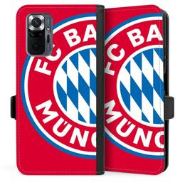 DeinDesign Xiaomi Redmi Note 10 Pro Handy Klapph&uuml;lle Handyh&uuml;lle aus Kunst Leder schwarz Flip Case Fcb Official Licensed Product Fc Bayern M&uuml;nchen Sideflip mit 