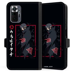 DeinDesign Xiaomi Redmi Note 10 Pro Handy Klapph&uuml;lle Handyh&uuml;lle aus Kunst Leder schwarz Flip Case Itachi Uchiha Official Licensed Product Naruto Shippuden 
