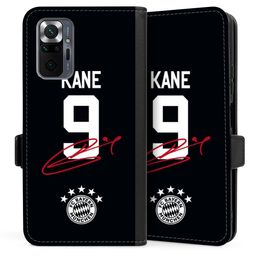 DeinDesign Xiaomi Redmi Note 10 Pro Handy Klapph&uuml;lle Handyh&uuml;lle aus Kunst Leder schwarz Flip Case Jersey Harry Kane Fc Bayern M&uuml;nchen Sideflip mit langer Lasche