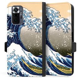 DeinDesign Xiaomi Redmi Note 10 Pro Handy Klapph&uuml;lle Handyh&uuml;lle aus Kunst Leder schwarz Flip Case Katsushika Hokusai Die Gro&szlig;e Welle Vor Kanagawa Kunst Sideflip 