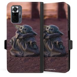 DeinDesign Xiaomi Redmi Note 10 Pro Handy Klapph&uuml;lle Handyh&uuml;lle aus Kunst Leder schwarz Flip Case Baby Yoda Star Wars The Child Sideflip mit langer Lasche