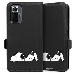 DeinDesign Xiaomi Redmi Note 10 Pro Handy Klapph&uuml;lle Handyh&uuml;lle aus Kunst Leder schwarz Flip Case Official Licensed Product Snoopy Peanuts Sideflip mit langer 