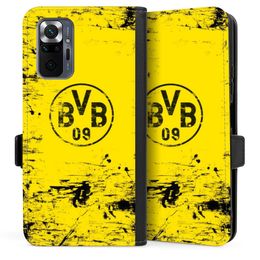 DeinDesign Xiaomi Redmi Note 10 Pro Handy Klapph&uuml;lle Handyh&uuml;lle aus Kunst Leder schwarz Flip Case Borussia Dortmund Bvb Official Licensed Product Sideflip mit 