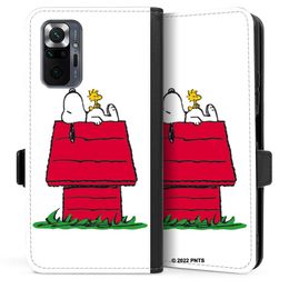 DeinDesign Xiaomi Redmi Note 10 Pro Handy Klapph&uuml;lle Handyh&uuml;lle aus Kunst Leder schwarz Flip Case Snoopy Peanuts Official Licensed Product Sideflip mit langer 