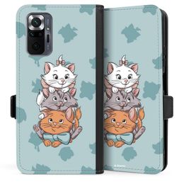 DeinDesign Xiaomi Redmi Note 10 Pro Handy Klapph&uuml;lle Handyh&uuml;lle aus Kunst Leder schwarz Flip Case Cat Disney Aristocats Sideflip mit langer Lasche