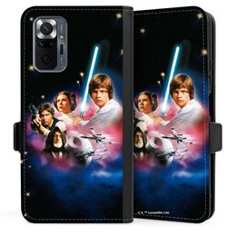 DeinDesign Xiaomi Redmi Note 10 Pro Handy Klapph&uuml;lle Handyh&uuml;lle aus Kunst Leder schwarz Flip Case Star Wars Lightsaber Merchandise Sideflip mit langer Lasche