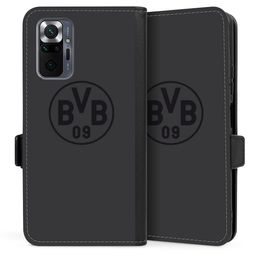 DeinDesign Xiaomi Redmi Note 10 Pro Handy Klapph&uuml;lle Handyh&uuml;lle aus Kunst Leder schwarz Flip Case Borussia Dortmund Logo Bvb Sideflip mit langer Lasche
