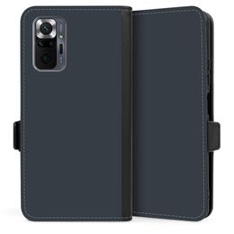 DeinDesign Xiaomi Redmi Note 10 Pro Handy Klapph&uuml;lle Handyh&uuml;lle aus Kunst Leder schwarz Flip Case Unicoloured Grey Anthracite Sideflip mit langer Lasche
