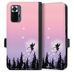 DeinDesign Xiaomi Redmi Note 10 Pro Handy Klapph&uuml;lle Handyh&uuml;lle aus Kunst Leder schwarz Flip Case Tinkerbells Disney Official Licensed Product Sideflip mit 
