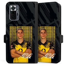 DeinDesign Xiaomi Redmi Note 10 Pro Handy Klapph&uuml;lle Handyh&uuml;lle aus Kunst Leder schwarz Flip Case Borussia Dortmund Nico Schlotterbeck Bvb Sideflip mit langer 