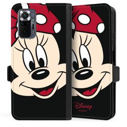 DeinDesign Xiaomi Redmi Note 10 Pro Handy Klapph&uuml;lle Handyh&uuml;lle aus Kunst Leder schwarz Flip Case Official Licensed Product Minnie Mouse Disney Sideflip mit 
