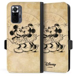 DeinDesign Xiaomi Redmi Note 10 Pro Handy Klapph&uuml;lle Handyh&uuml;lle aus Kunst Leder schwarz Flip Case Minnie Mouse Vintage Mickey Mouse Sideflip mit langer Lasche