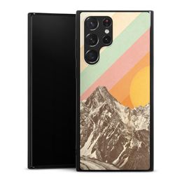 DeinDesign Galaxy S22 Ultra Handy Silikon H&uuml;lle Case schwarz Handyh&uuml;lle Sunshine Mountain Retro