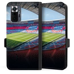 DeinDesign Xiaomi Redmi Note 10 Pro Handy Klapph&uuml;lle Handyh&uuml;lle aus Kunst Leder schwarz Flip Case Fcb Stadium Fc Bayern M&uuml;nchen Sideflip mit langer Lasche