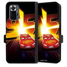 DeinDesign Xiaomi Redmi Note 10 Pro Handy Klapph&uuml;lle Handyh&uuml;lle aus Kunst Leder schwarz Flip Case Official Licensed Product Cars Lightning Mcqueen 95 Sideflip 