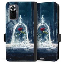 DeinDesign Xiaomi Redmi Note 10 Pro Handy Klapph&uuml;lle Handyh&uuml;lle aus Kunst Leder schwarz Flip Case Disney Princess Rose The Beauty And The Beast Sideflip mit 