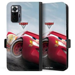 DeinDesign Xiaomi Redmi Note 10 Pro Handy Klapph&uuml;lle Handyh&uuml;lle aus Kunst Leder schwarz Flip Case Cars Official Licensed Product Lightning Mcqueen 95 Sideflip 