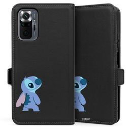 DeinDesign Xiaomi Redmi Note 10 Pro Handy Klapph&uuml;lle Handyh&uuml;lle aus Kunst Leder schwarz Flip Case Disney Lilo & Stitch Merchandise Sideflip mit langer Lasche