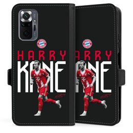 DeinDesign Xiaomi Redmi Note 10 Pro Handy Klapph&uuml;lle Handyh&uuml;lle aus Kunst Leder schwarz Flip Case Fc Bayern M&uuml;nchen Official Licensed Product Harry Kane Sideflip