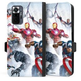 DeinDesign Xiaomi Redmi Note 10 Pro Handy Klapph&uuml;lle Handyh&uuml;lle aus Kunst Leder schwarz Flip Case Official Licensed Product Marvel Avengers Sideflip mit langer 