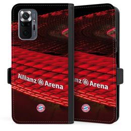 DeinDesign Xiaomi Redmi Note 10 Pro Handy Klapph&uuml;lle Handyh&uuml;lle aus Kunst Leder schwarz Flip Case Fc Bayern M&uuml;nchen Stadium Fcb Sideflip mit langer Lasche