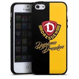 DeinDesign iPhone SE (2016-2019) Handy Silikon H&uuml;lle Case schwarz Handyh&uuml;lle Sg Dynamo Dresden Official Licensed Product Sgd