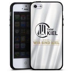DeinDesign iPhone SE (2016-2019) Handy Silikon H&uuml;lle Case schwarz Handyh&uuml;lle Thw Kiel Handball Official Licensed Product