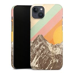 DeinDesign iPhone 14 Plus Handy Premium Case Smartphone Handyh&uuml;lle Schutzh&uuml;lle gl&auml;nzend Sunshine Mountain Retro Premium Case