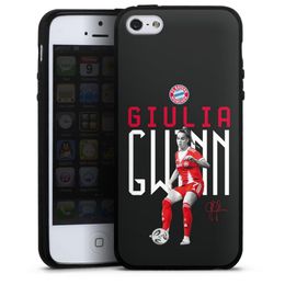 DeinDesign iPhone SE (2016-2019) Handy Silikon H&uuml;lle Case schwarz Handyh&uuml;lle Fc Bayern M&uuml;nchen Giulia Gwinn Official Licensed Product