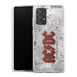 DeinDesign Galaxy A52s 5G Handy Silikon H&uuml;lle Case wei&szlig; Handyh&uuml;lle Logo Acdc Merchandise Silikon Case