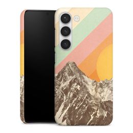 DeinDesign Galaxy S23 Handy Premium Case Smartphone Handyh&uuml;lle Schutzh&uuml;lle matt Sunshine Mountain Retro Premium Case