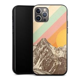 DeinDesign iPhone 12 Pro Handy Silikon H&uuml;lle Case schwarz Handyh&uuml;lle Sunshine Mountain Retro