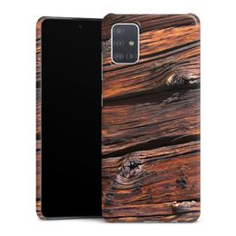 DeinDesign Galaxy A51 Handy Premium Case Smartphone Handyh&uuml;lle Schutzh&uuml;lle gl&auml;nzend Beams Wood Wooden Look Premium Case