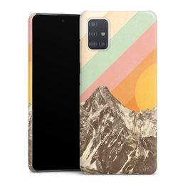 DeinDesign Galaxy A51 Handy Premium Case Smartphone Handyh&uuml;lle Schutzh&uuml;lle gl&auml;nzend Sunshine Mountain Retro Premium Case