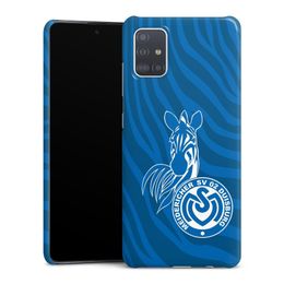 DeinDesign Galaxy A51 Handy Premium Case Smartphone Handyh&uuml;lle Schutzh&uuml;lle gl&auml;nzend Merchandise Msv Duisburg Zebra Premium Case