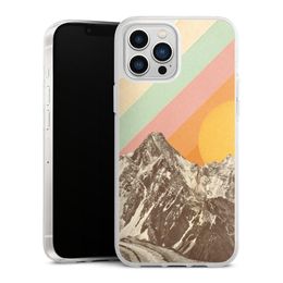 DeinDesign iPhone 13 Pro Max Handy Silikon H&uuml;lle Case transparent Handyh&uuml;lle Sunshine Mountain Retro Silikon Case