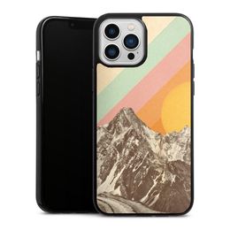 DeinDesign iPhone 13 Pro Max Handy Silikon H&uuml;lle Case schwarz Handyh&uuml;lle Sunshine Mountain Retro