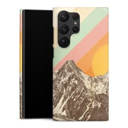 DeinDesign Galaxy S23 Ultra Handy Premium Case Smartphone Handyh&uuml;lle Schutzh&uuml;lle gl&auml;nzend Sunshine Mountain Retro Premium Case