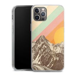 DeinDesign iPhone 12 Pro Max Handy Silikon H&uuml;lle Case transparent Handyh&uuml;lle Sunshine Mountain Retro Silikon Case