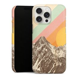 DeinDesign iPhone 15 Pro Max Handy Premium Case Smartphone Handyh&uuml;lle Schutzh&uuml;lle gl&auml;nzend Sunshine Mountain Retro Premium Case