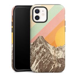 DeinDesign iPhone 12 Handy Panzer Handyh&uuml;lle robuste Outdoor H&uuml;lle Schutzh&uuml;lle matt Sunshine Mountain Retro Tough Case