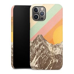 DeinDesign iPhone 12 Pro Max Handy Premium Case Smartphone Handyh&uuml;lle Schutzh&uuml;lle matt Sunshine Mountain Retro Premium Case