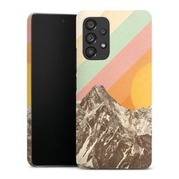 DeinDesign Galaxy A53 5G Handy Premium Case Smartphone Handyh&uuml;lle Schutzh&uuml;lle matt Retro Mountain Sunshine Premium Case