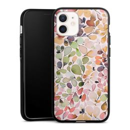 DeinDesign iPhone 12 mini Handy Silikon H&uuml;lle Case schwarz Handyh&uuml;lle Eukalyptus Muster Pattern