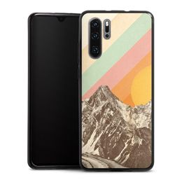 DeinDesign Huawei P30 Pro Handy Silikon H&uuml;lle Case schwarz Handyh&uuml;lle Sunshine Mountain Retro
