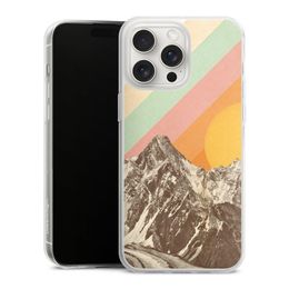 DeinDesign iPhone 15 Pro Max Handy Silikon H&uuml;lle Case transparent Handyh&uuml;lle Sunshine Mountain Retro Silikon Case