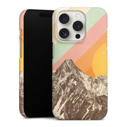 DeinDesign iPhone 15 Pro Handy Premium Case Smartphone Handyh&uuml;lle Schutzh&uuml;lle matt Sunshine Mountain Retro Premium Case